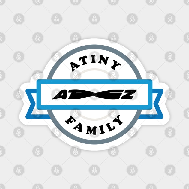 ATEEZ Atiny family logo ribbon - Atiny - Magnet | TeePublic