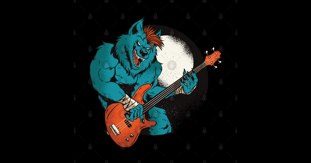 Werewolf Guitar - Werewolf Guitar - Sticker | TeePublic
