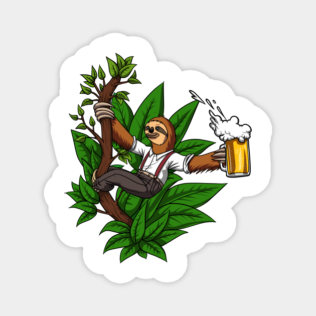 Sloth Beer Drinking Party - Sloth Beer - Magnet | TeePublic
