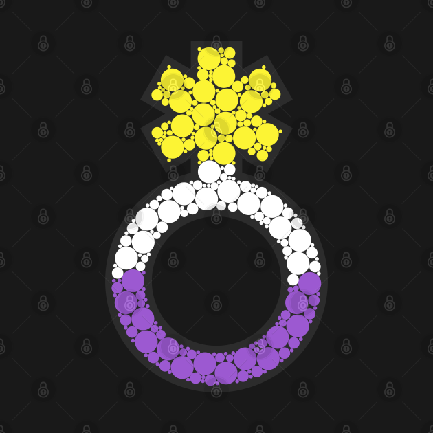 Non-binary Symbol Dotted Colors - Nonbinary - T-Shirt | TeePublic