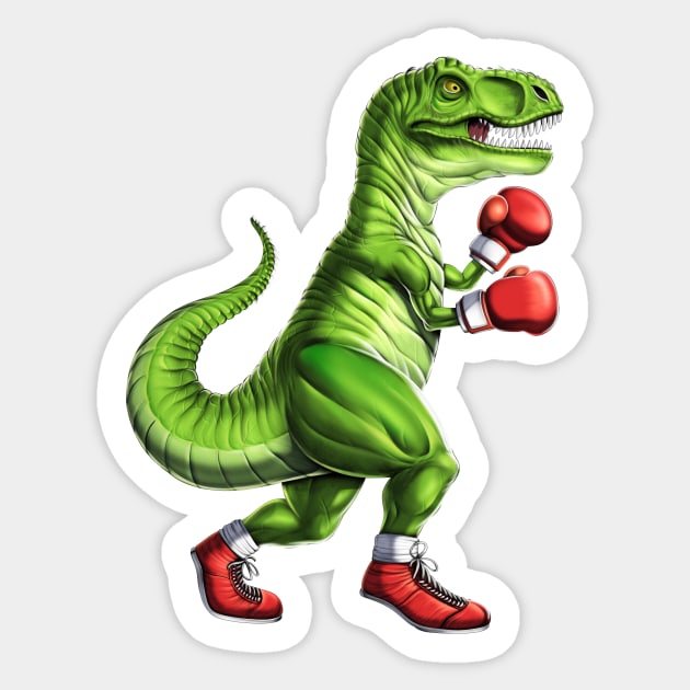 Boxing T-Rex Dinosaur - T Rex Dinosaur Boxing - Sticker | TeePublic