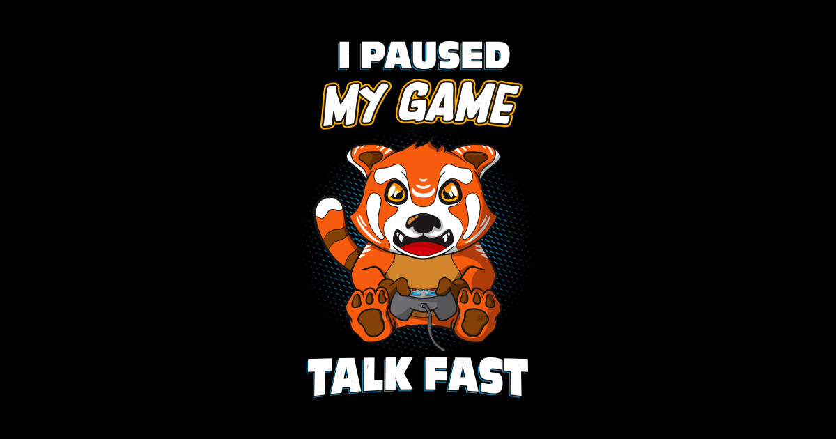 Gaming Red Panda Game Paused Funny Gamer - Red Panda - Sticker | TeePublic