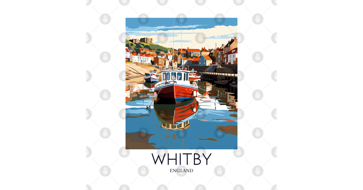 A Pop Art Travel Print of Whitby - England - Whitby - T-Shirt | TeePublic