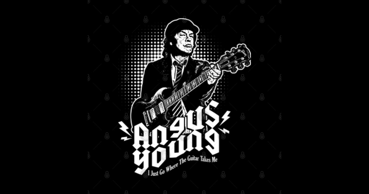 ANGUS YOUNG POP ART - Angus Young - Sticker | TeePublic