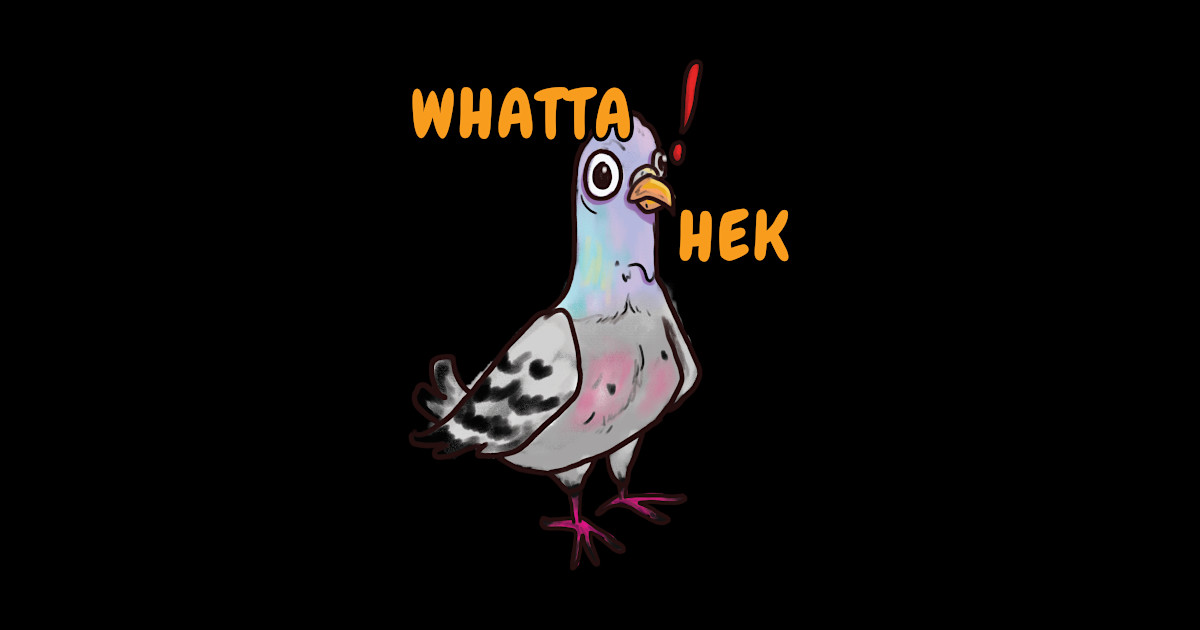 What the heck funny shocked pigeon - Funny Pigeon - Sticker | TeePublic