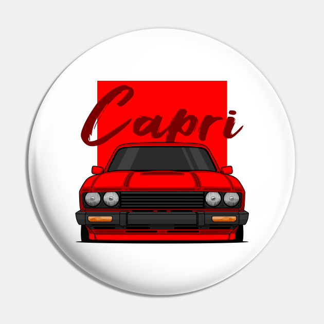 Front Red Capri MK3 Classic - Capri - Pin | TeePublic