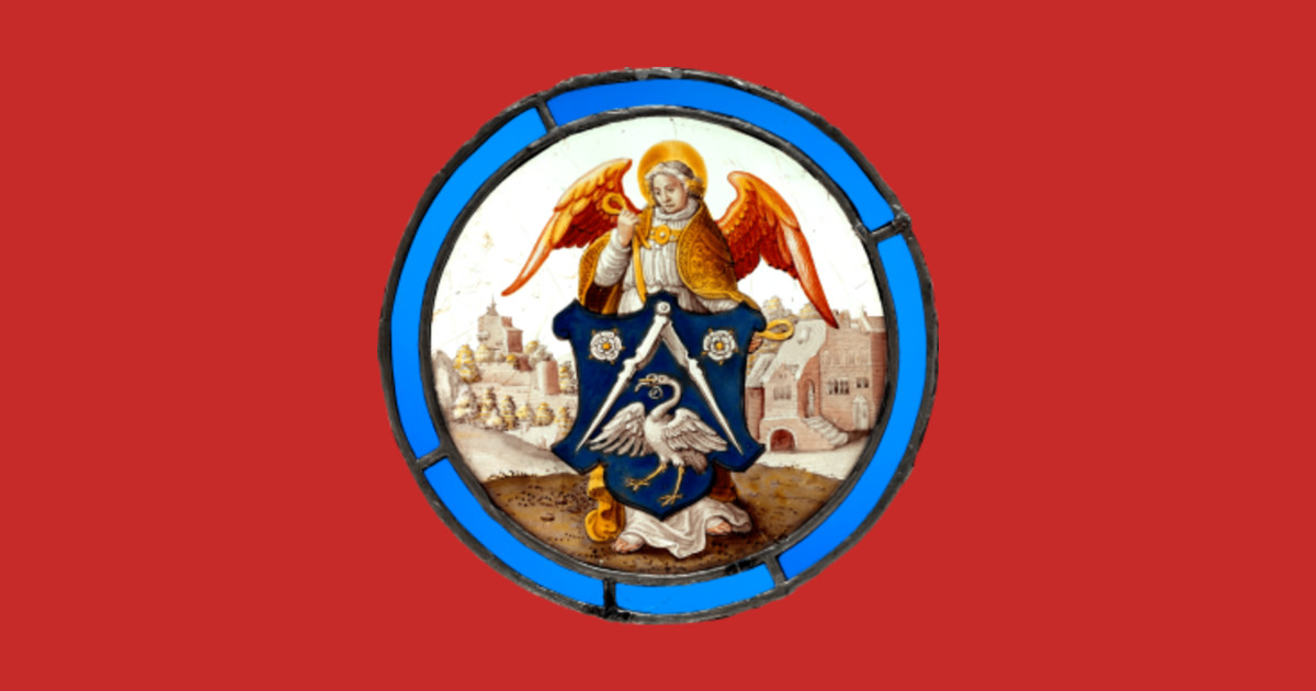 Medieval Stained Glass Angel with Heraldic Shield - Angels - T-Shirt ...