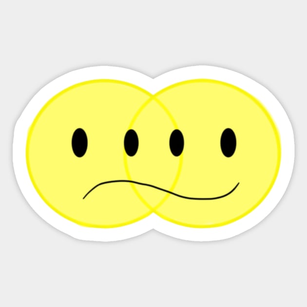Happy Face and Sad Face - Face - Sticker | TeePublic