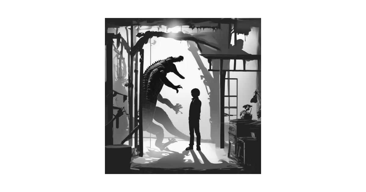 Alligator Shadow Silhouette Anime Style Collection No. 99 - Digital Art ...