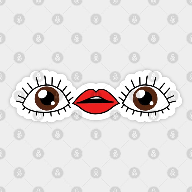 Eye Mouth Eye Emoji - Eye - Sticker | TeePublic