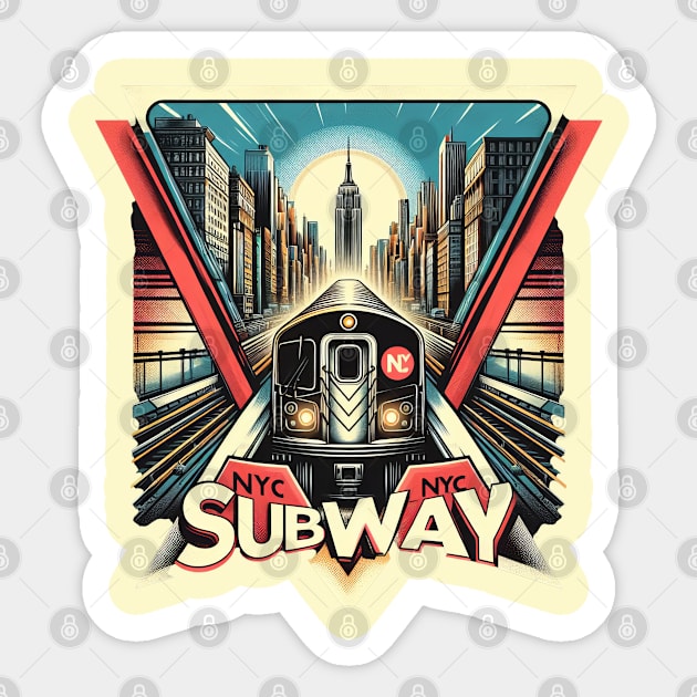New York Subway NYC Subway Train Vintage - Nyc Subway - Sticker | TeePublic