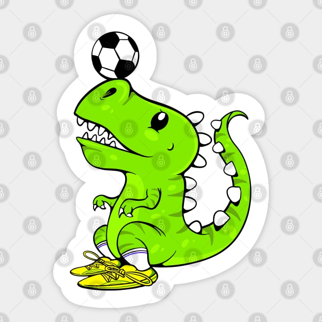 T Rex Soccer Cartoon - Cartoons - Sticker | TeePublic