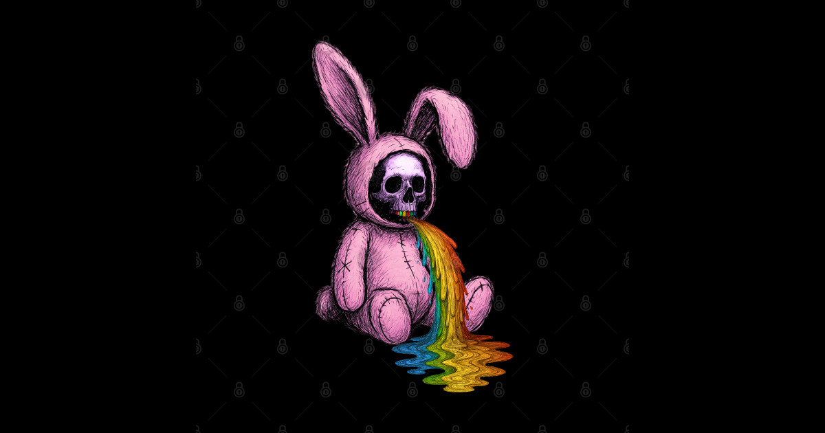 Creepy Cute Bunny Rabbit in Plush Costume with Skull Face - Bunny ...
