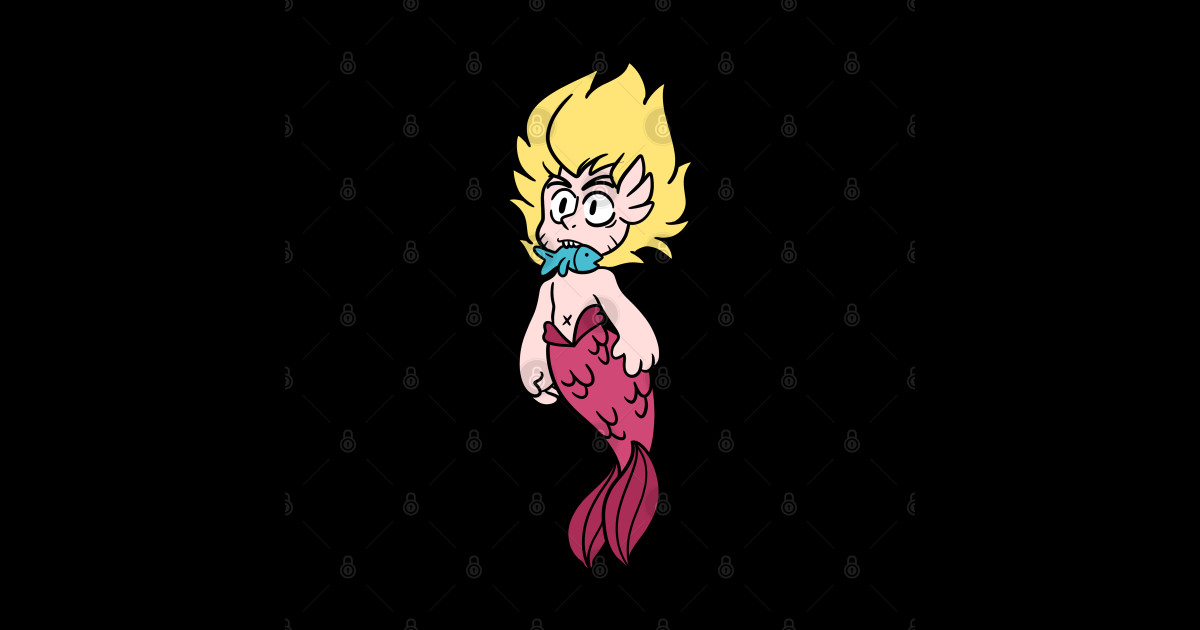Merman with Fish - Merman - Sticker | TeePublic