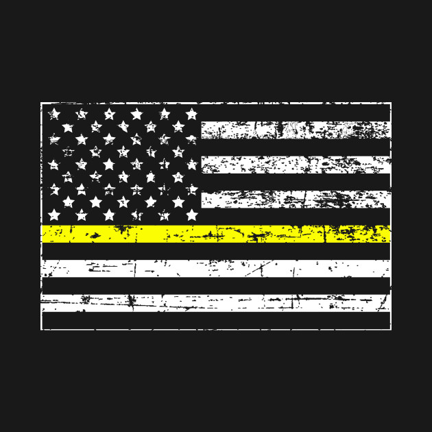 Thin Gold Line Distressed American Flag - Thin Gold Line - T-Shirt ...