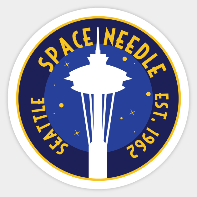 Space Needle - Seattle - Space Needle And Ferry - Sticker | TeePublic
