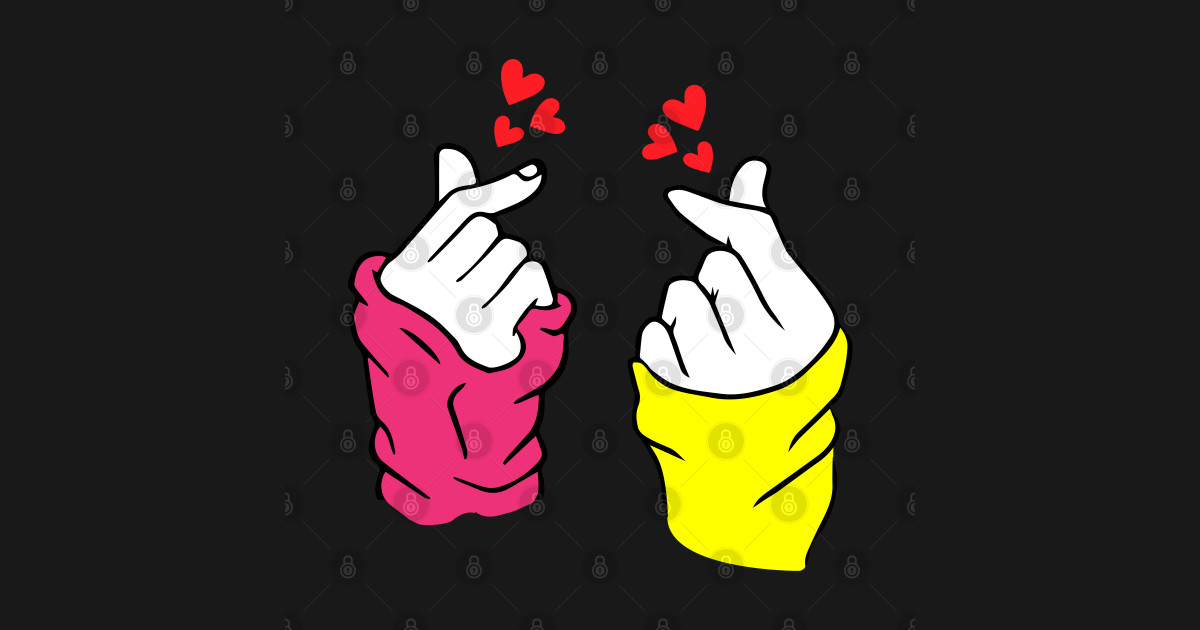 Oppa Saranghae Korean Hands Symbol K-pop Korean Heart - Oppa Korean ...