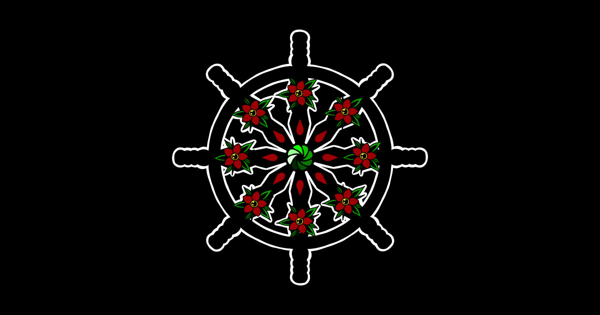 Dharma Wheel - Buddhism - Sticker | TeePublic