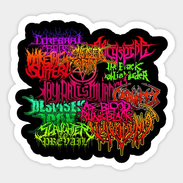 Deathcore Sticker Pack – Extreme Metal Band Logos Collage - Deathcore ...