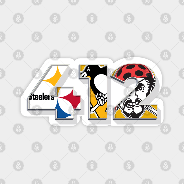 Area Code - 412 - Sports Teams for Pittsburgh - Pittsburgh - Magnet ...