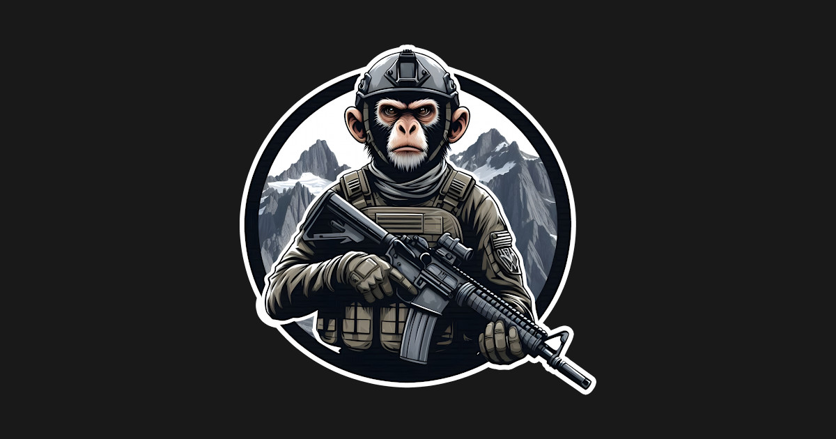 Tactical Monkey - Monkey - T-Shirt | TeePublic