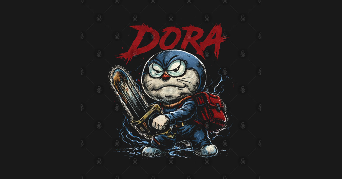 Doraemon Fatality Dark Comic Fighting Game Art - Doraemon Inspired - T ...