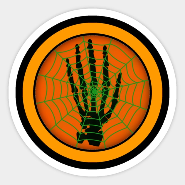 Webbed Skeleton Hand - Halloween - Sticker | TeePublic