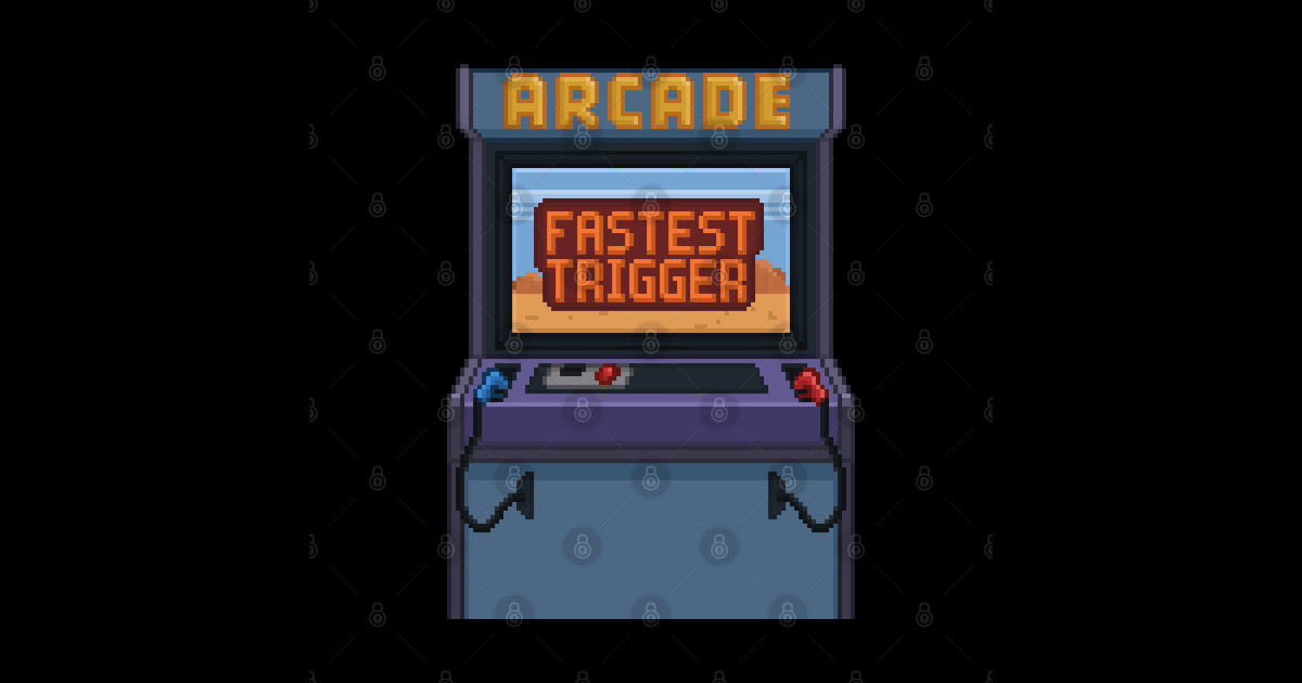 Pixelart Arcade Fastest trigger V2 - Arcade - Sticker | TeePublic