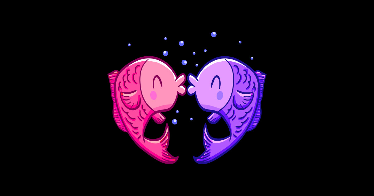 Cute Fish Kissing Heart Aquarium Aquarist - Kiss - Sticker | TeePublic