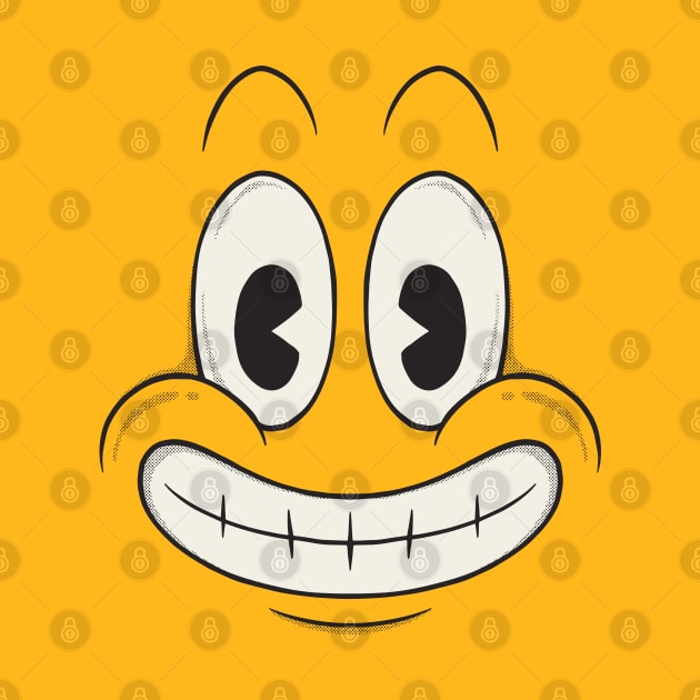 cartoon grin face - Funny Cartoon - T-Shirt | TeePublic