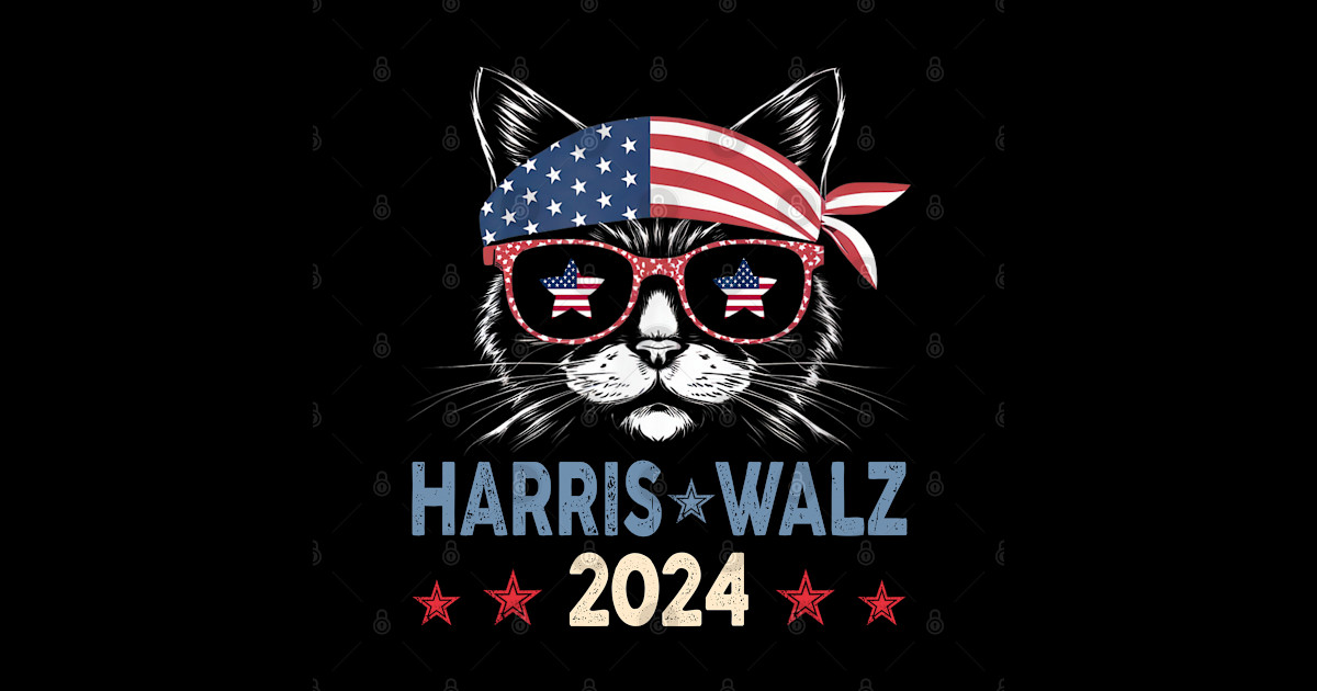 Harris Waltz 2024 Election Funny Cat Kamala Harris Tim Walz - Harris ...
