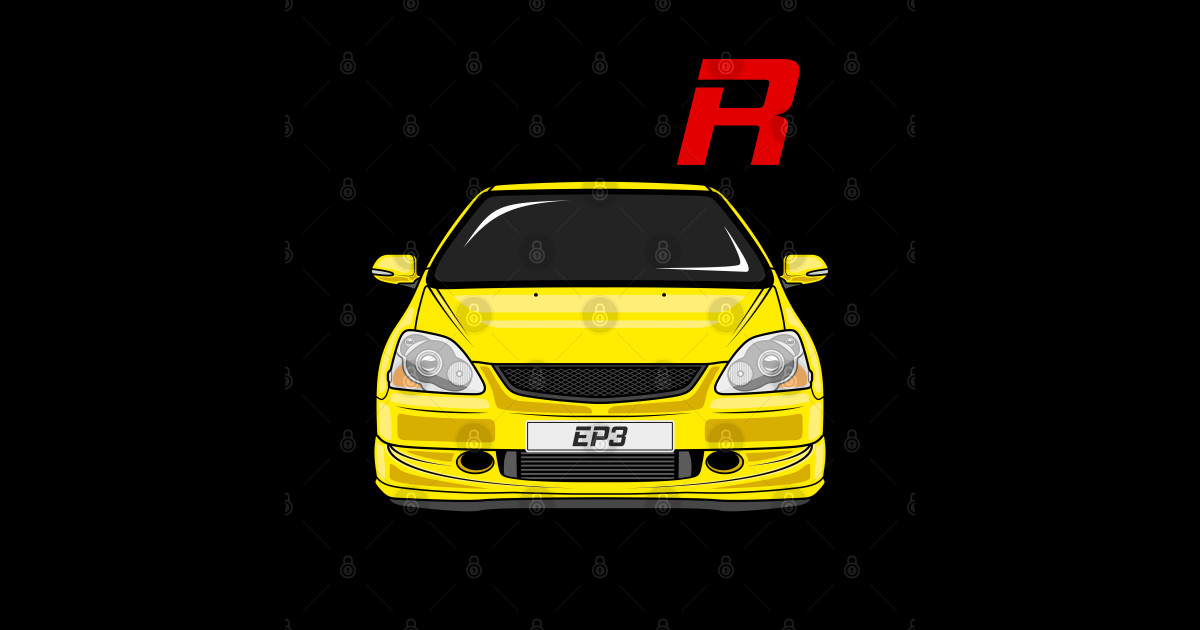 Civic EP3 Type R Yellow - Civic Ep3 - Sticker | TeePublic
