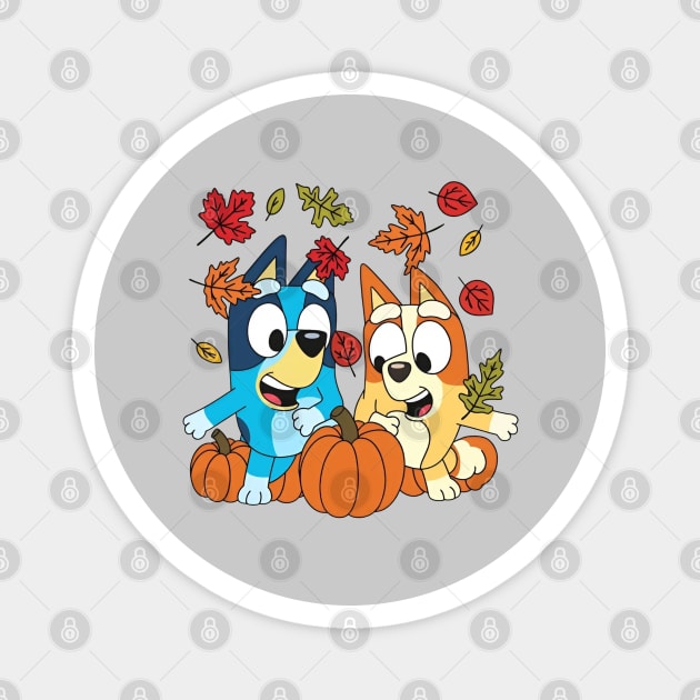 Bluey & Bingo Fall Pumpkins – Autumn Leaves - Bluey Fall - Magnet ...