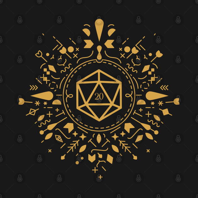 Vintage D20 Dice Monogram - Dungeons And Dragons - T-Shirt | TeePublic