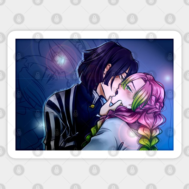 Kimetsu no yaiba - ObaMitsu kiss - Anetgarol - Sticker | TeePublic