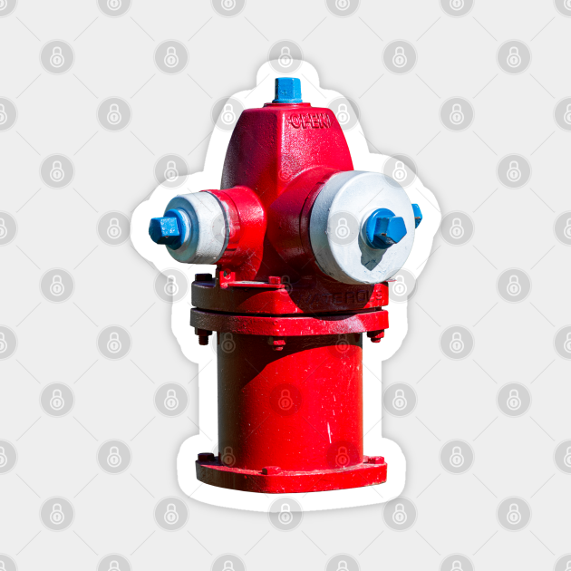 Red White and Blue Waterous Fire Hydrant - Fire Hydrant - Magnet ...