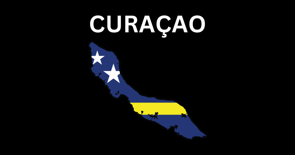 Curaçao Flag Map - Curacao - Sticker | TeePublic