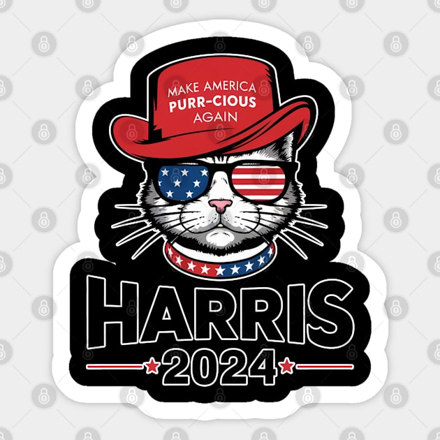 cats for harris 2024 - Cats For Harris 2024 - Sticker | TeePublic
