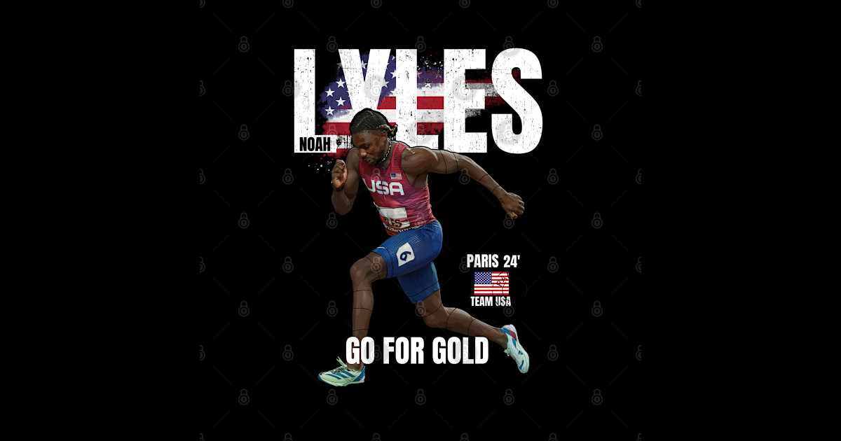 2024 Paris Noah Lyles USA TF Cartoon - Noah Lyles - Posters and Art ...