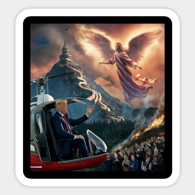 AI Trump 2024 Angel flag - Trump 2024 - Sticker | TeePublic