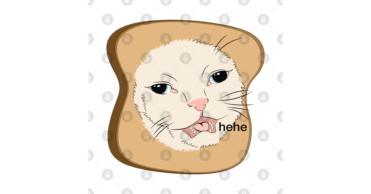 Hehe cat inside of toast dank meme cartoon illustration - Cat Memes - T ...