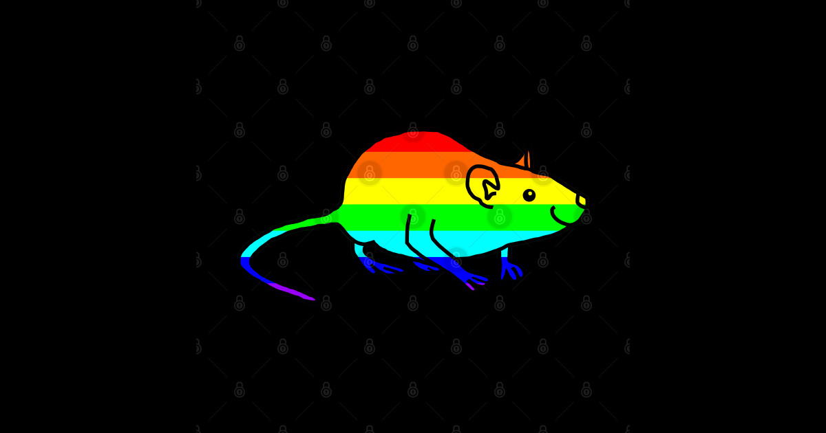 Cute Rainbow Rat - Rat - Sticker | TeePublic