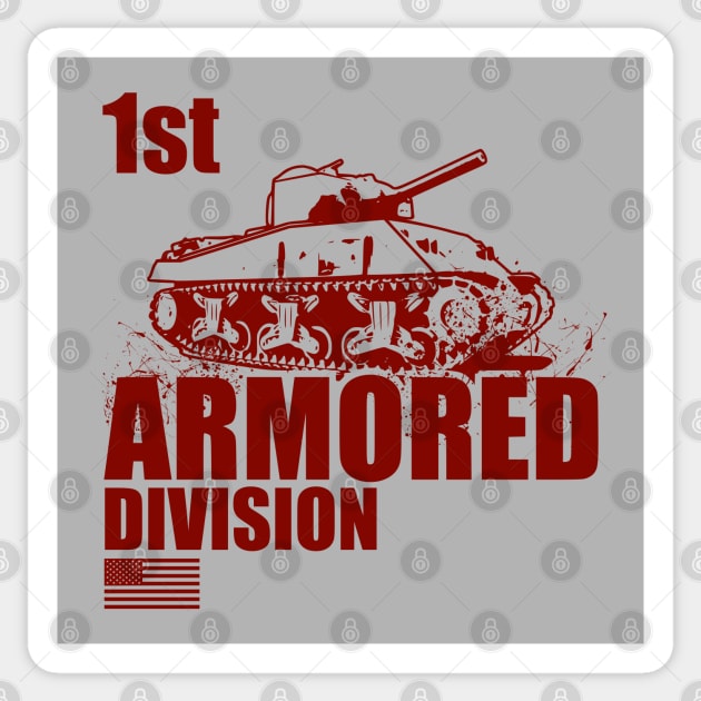 1st Armored Division - Ww2 M4 Sherman Tank - Sticker | TeePublic