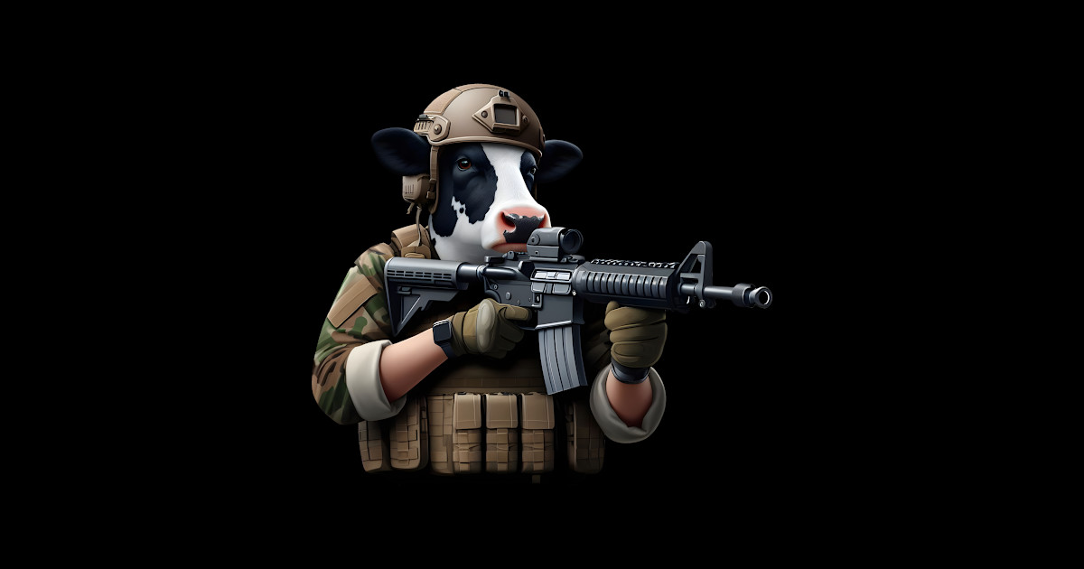 Tactical Cow - Cow - Sticker | TeePublic