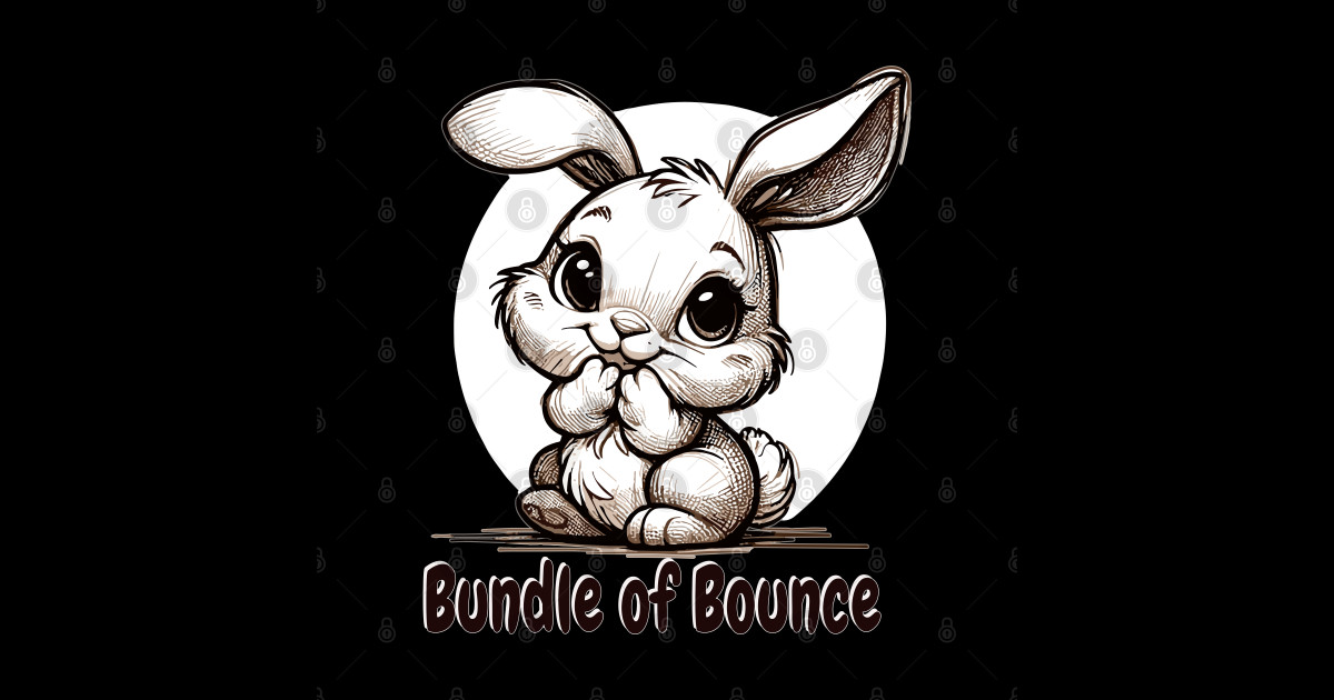 Cuddly Sketch Bunny - Cartoons - Sticker | TeePublic