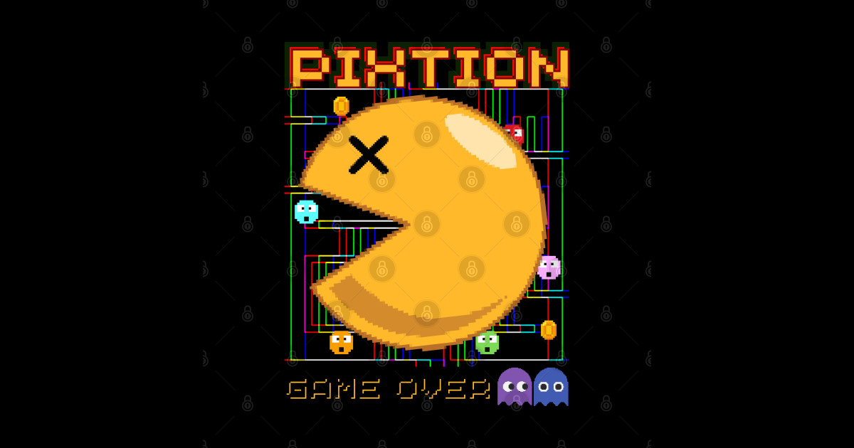 retro pac-man game over - Game Over - Sticker | TeePublic