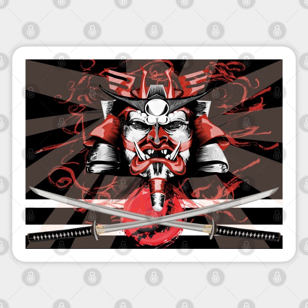 Samurai Flag - Samurai - Sticker | TeePublic
