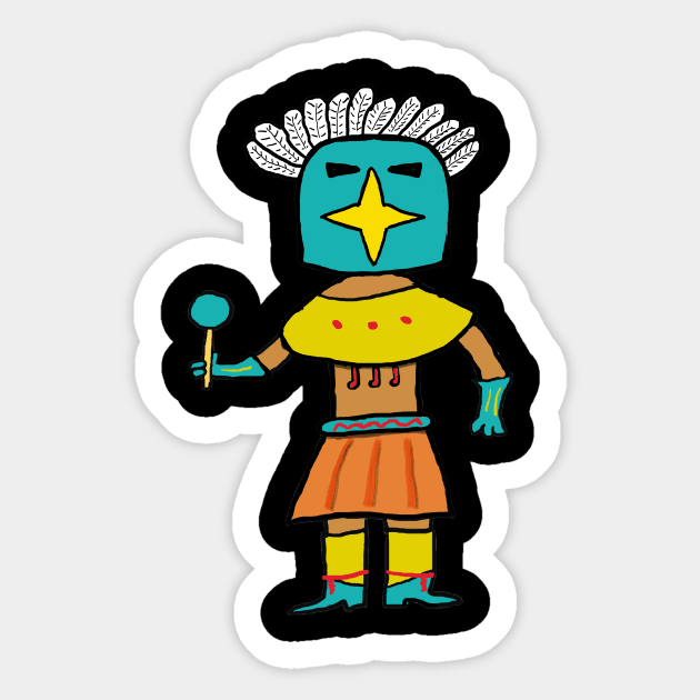 Hopi Doll Blue Star Kachina - Hopi - Sticker | TeePublic
