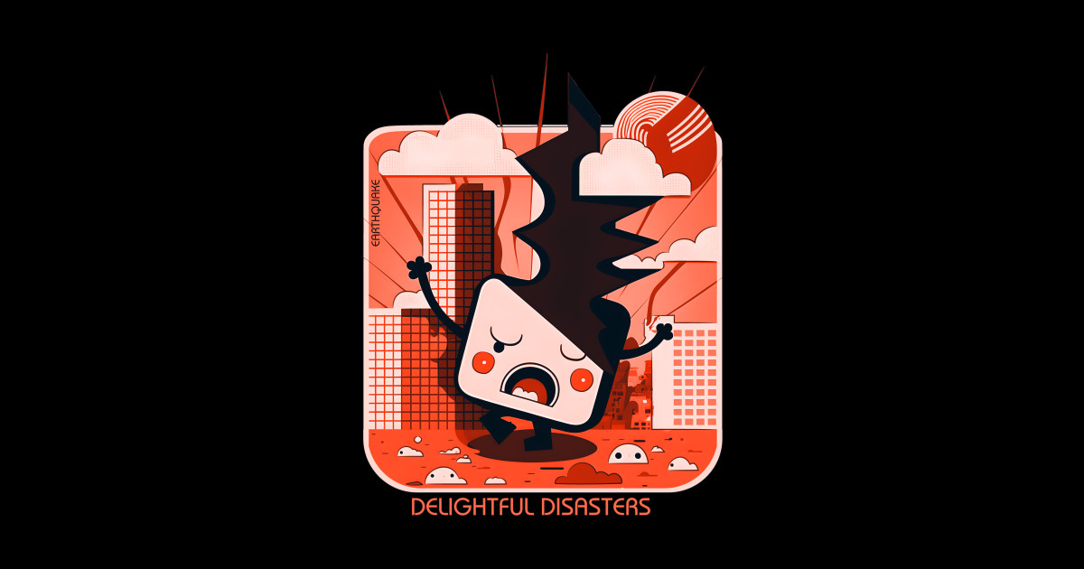Delightful Disaster - Earthquake - Disaster - Sticker | TeePublic