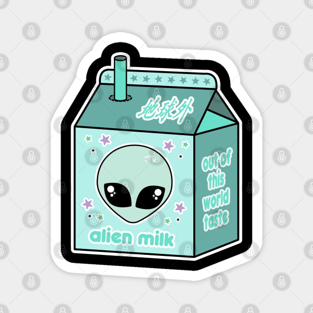 Alien Milk | Kawaii Milk | Creepy Cute - Kawaii Milk - Magnet | TeePublic